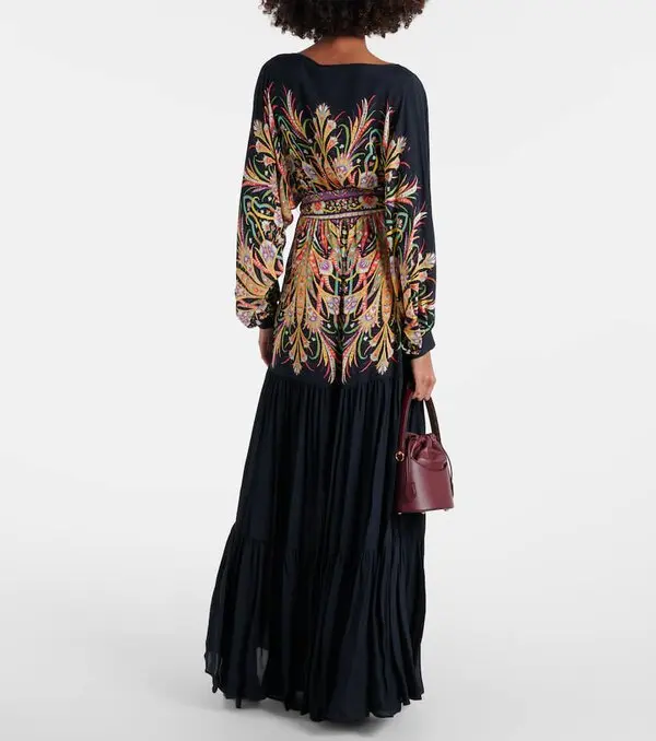 Etro Printed Tiered Gown