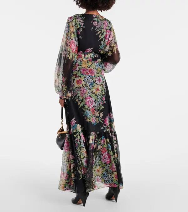 Etro Floral Silk Gown - Black