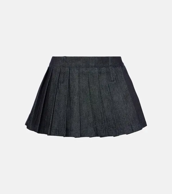 THE FRANKIE SHOP Blake Pleated Denim Miniskirt - Blue