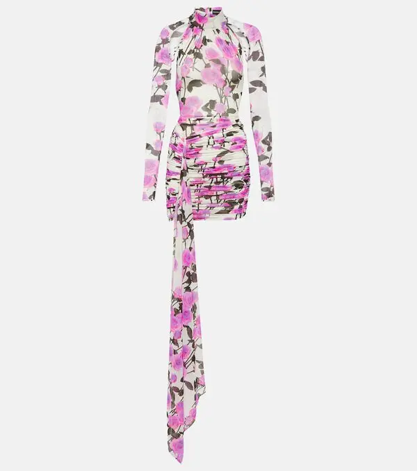 David Koma Floral Ruched Minidress