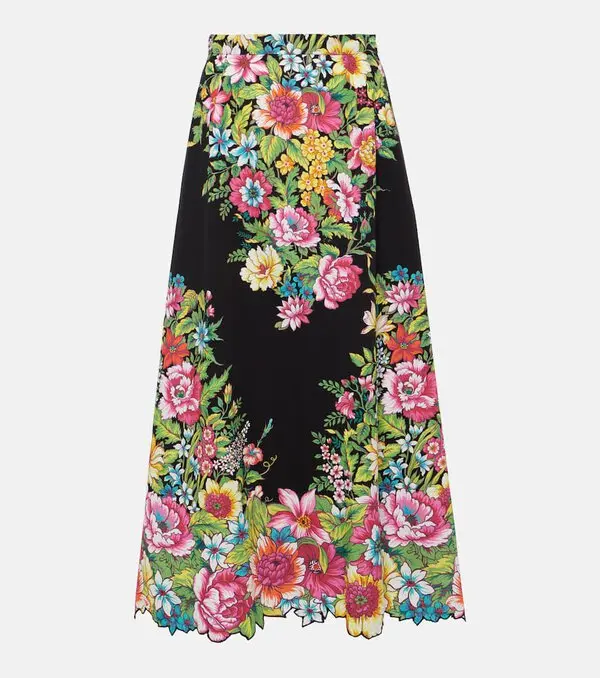 Etro Floral Cotton Maxi Skirt