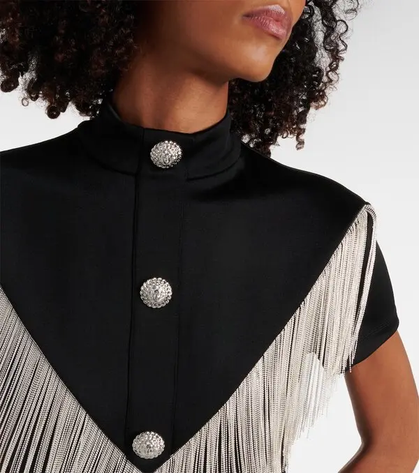 Balmain Embellished Fringed Minidress