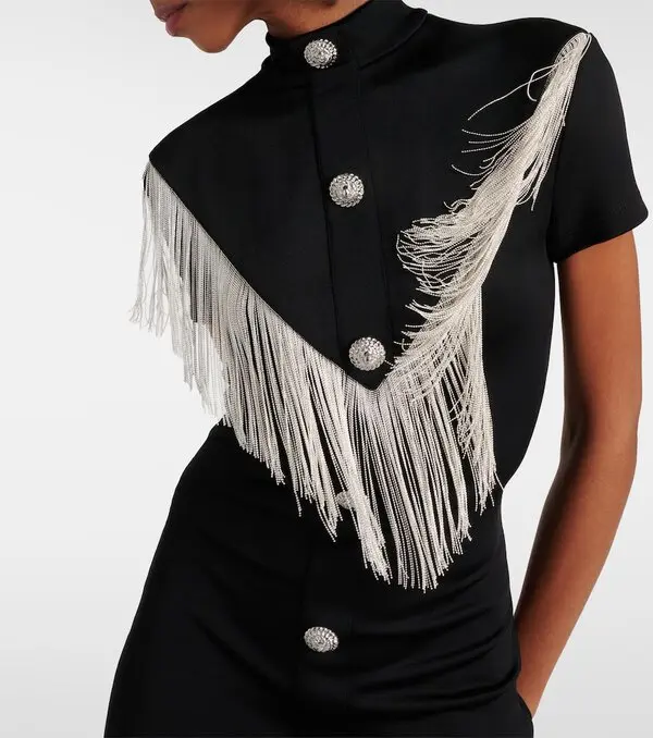 Balmain Embellished Fringed Minidress