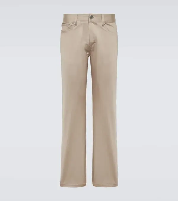 Ami Cotton Satin Straight Trousers