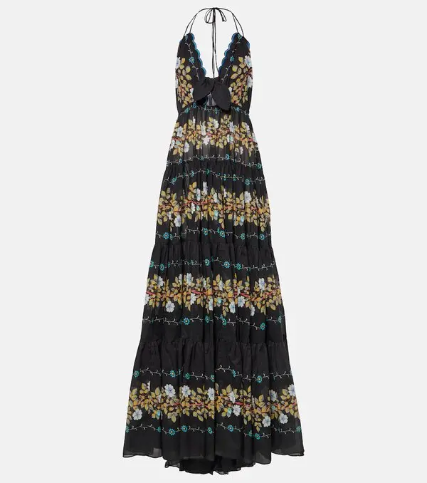 Etro Floral Tiered Gown - Black