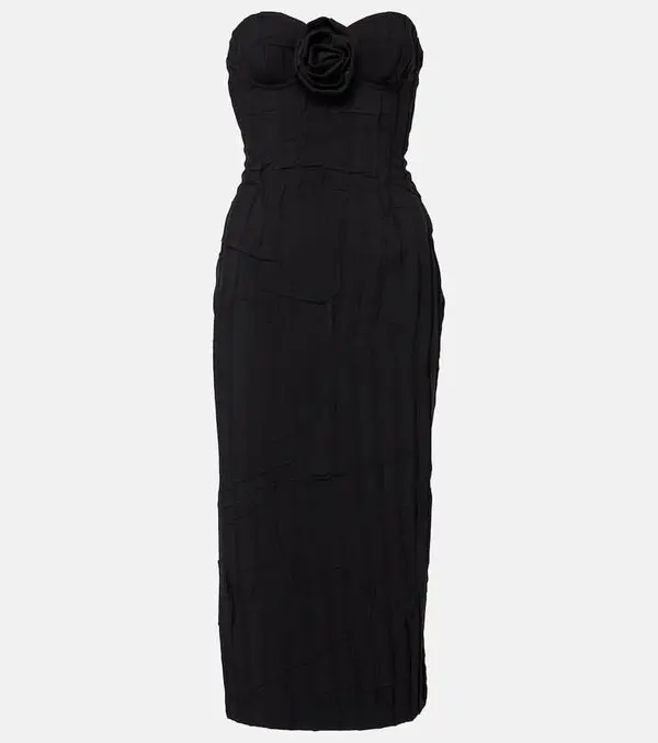 Blumarine Floral-appliqué Midi Dress