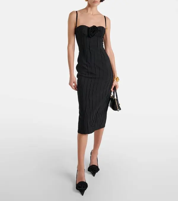Blumarine Floral-appliqué Midi Dress