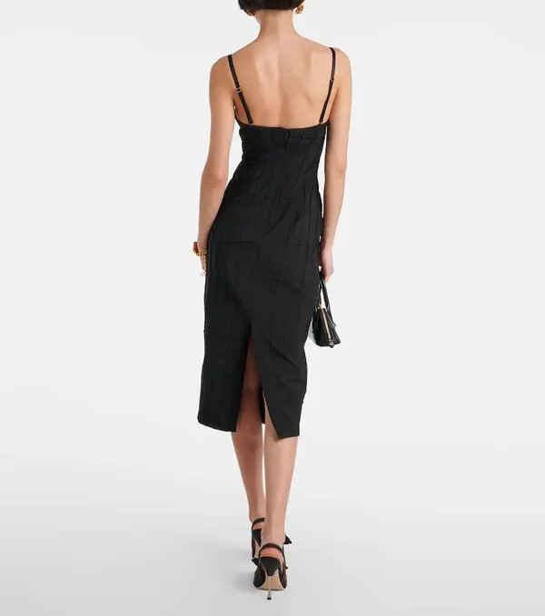 Blumarine Floral-appliqué Midi Dress