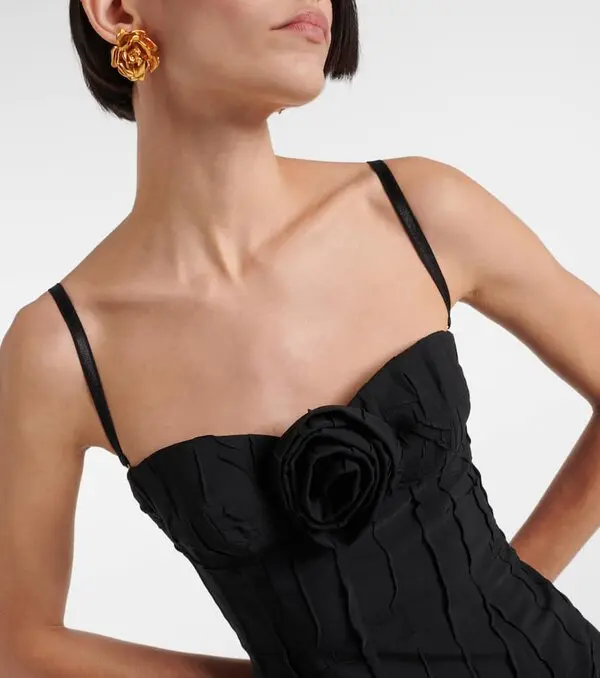 Blumarine Floral-appliqué Midi Dress