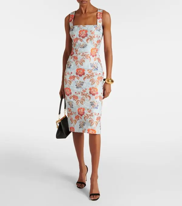 Etro Floral Jacquard Midi Dress