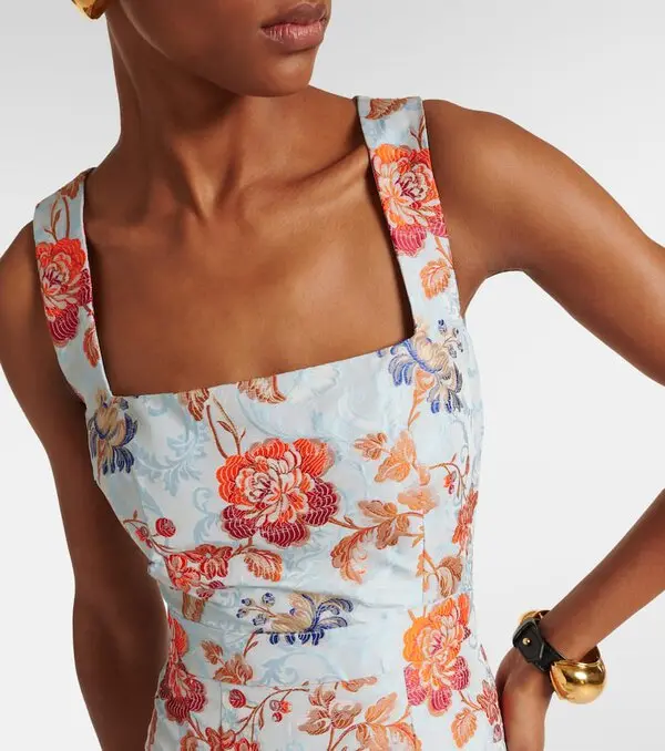 Etro Floral Jacquard Midi Dress