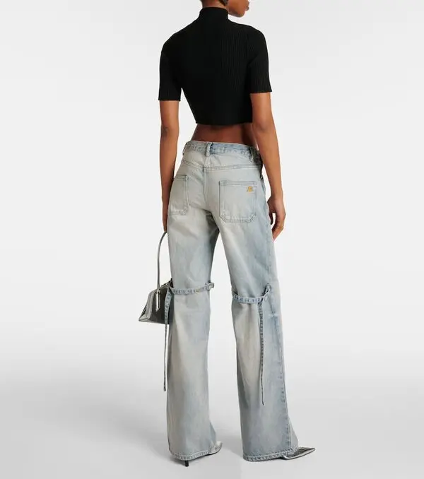 COURREGES Courrèges Sailor Mid-rise Wide-leg Jeans