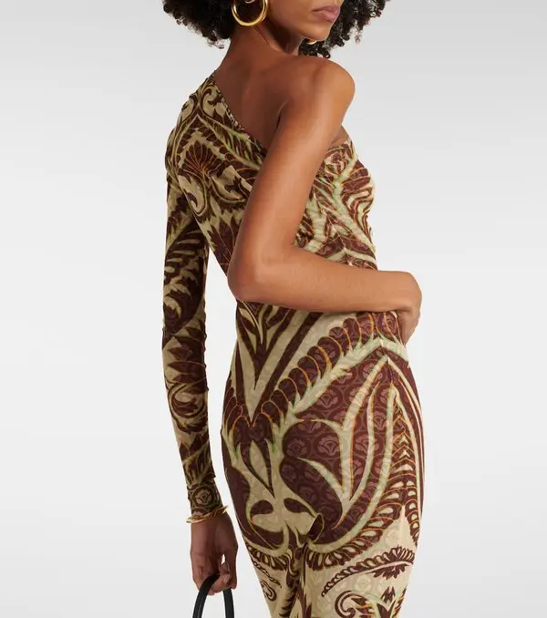 Etro One-shoulder Printed Midi Dress