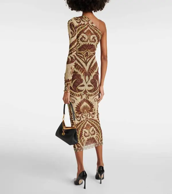 Etro One-shoulder Printed Midi Dress
