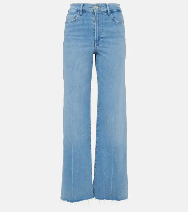 FRAME Le Slim Palazzo High-rise Wide-leg Jeans In Meteor - Blue