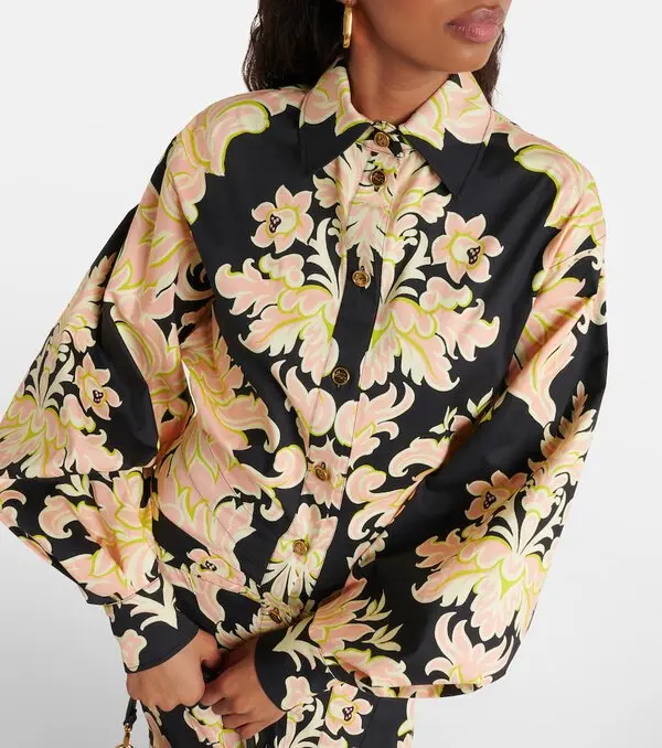 Etro Printed Cotton-blend Maxi Shirt Dress - Multicoloured