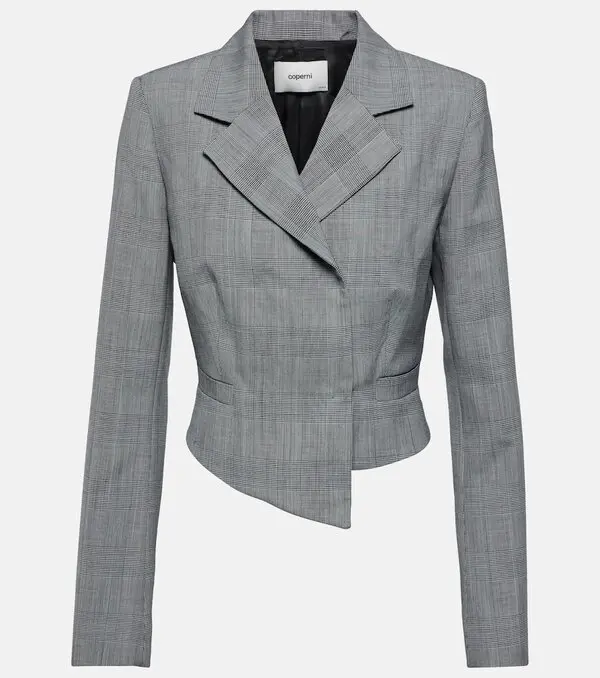 Coperni Prince Of Wales Virgin Wool Blazer - Grey