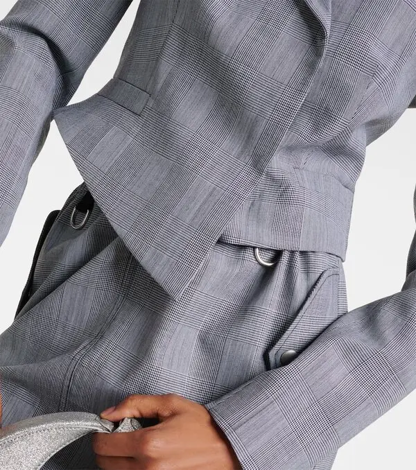 Coperni Prince Of Wales Virgin Wool Blazer - Grey
