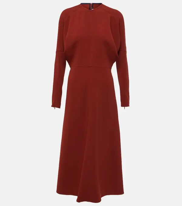 Victoria Beckham Dolman Cady Midi Dress - Red