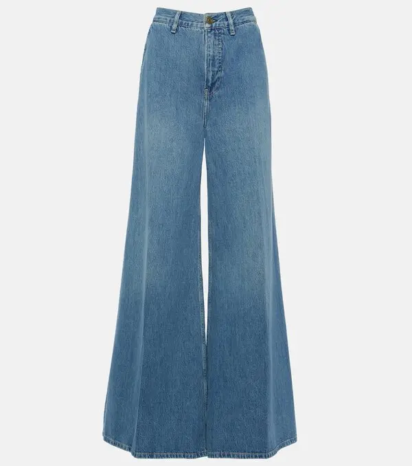 FRAME Extra Wide Leg High-rise Jeans - Blue