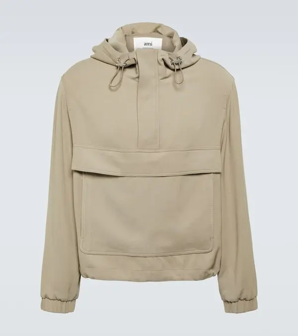 AMI Paris Hooded Twill Jacket