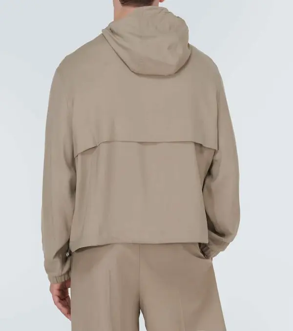 AMI Paris Hooded Twill Jacket