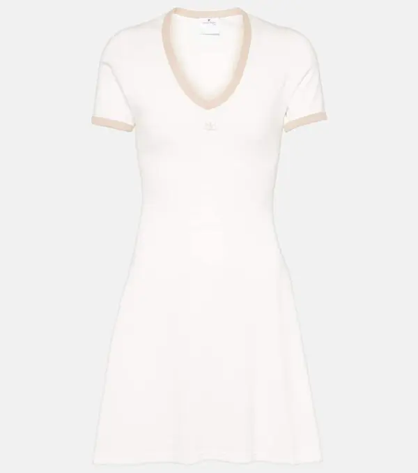 COURREGES Courrèges Logo Cotton Minidress - White