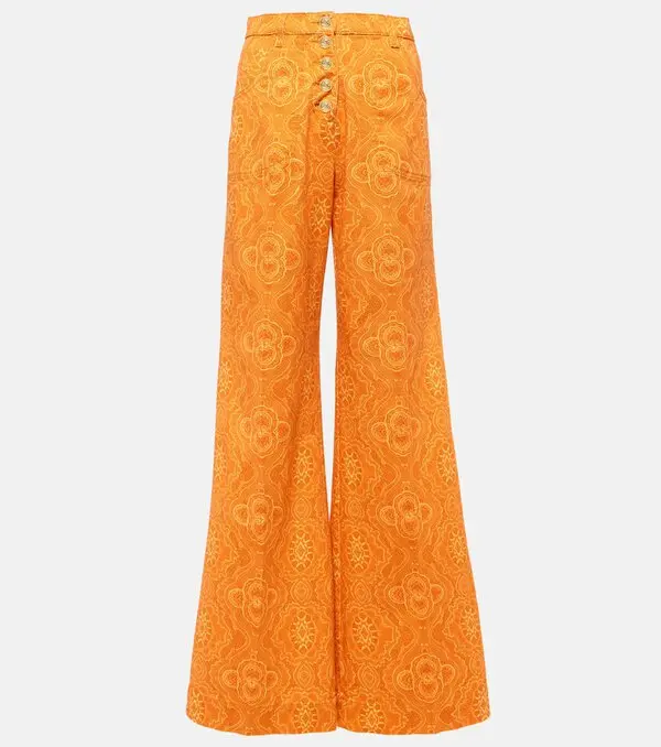Etro Printed High-rise Flared Jeans