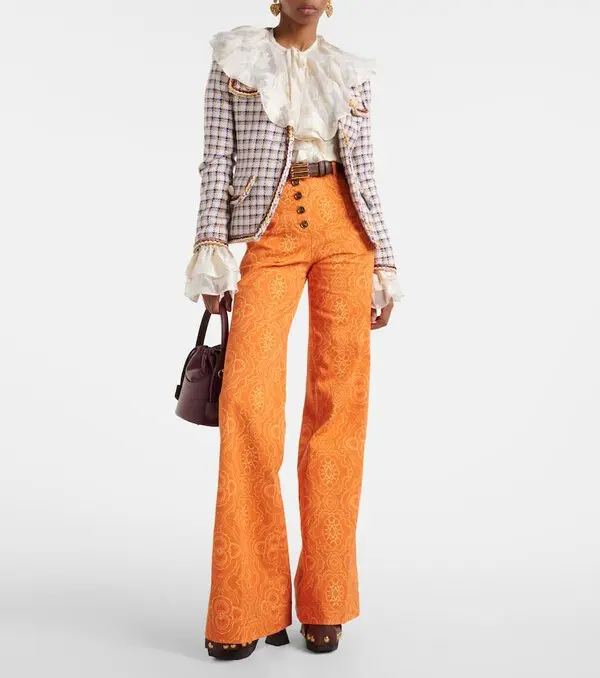 Etro Printed High-rise Flared Jeans