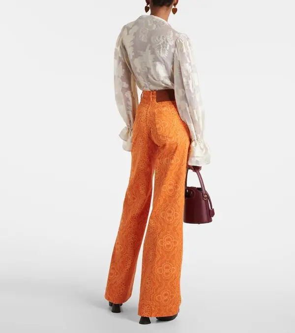 Etro Printed High-rise Flared Jeans