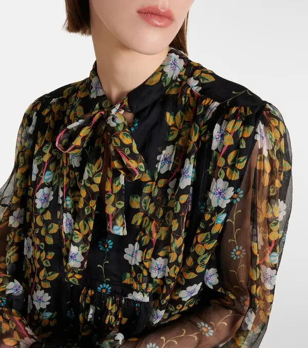 Etro Floral Silk Crepon Mini Dress