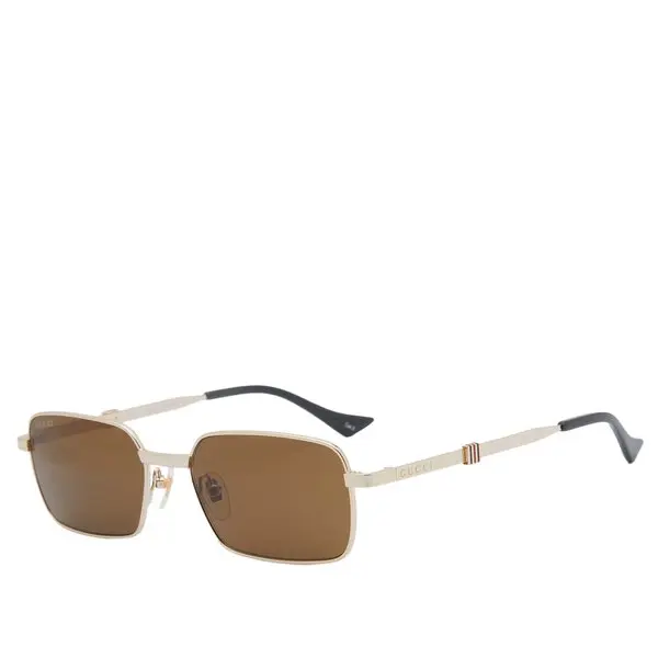 Gucci Gg1495s Square Frame Sunglasses - Gold/brown