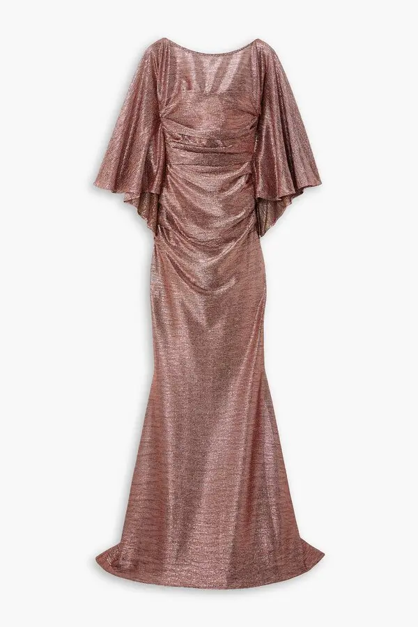 Talbot Runhof Cape-effect Ruched Gown