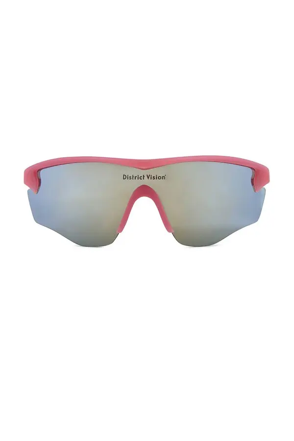 DISTRICT VISION Junya Racer Sunglasses - Powder Rose & D+ Silver Flash Mirror