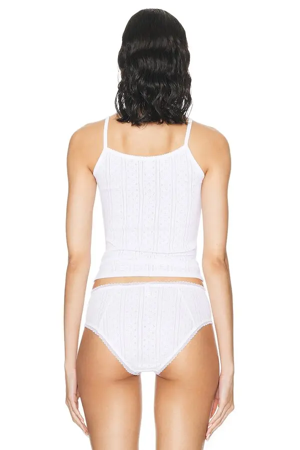COU COU The Regular Picot Tank Top - White