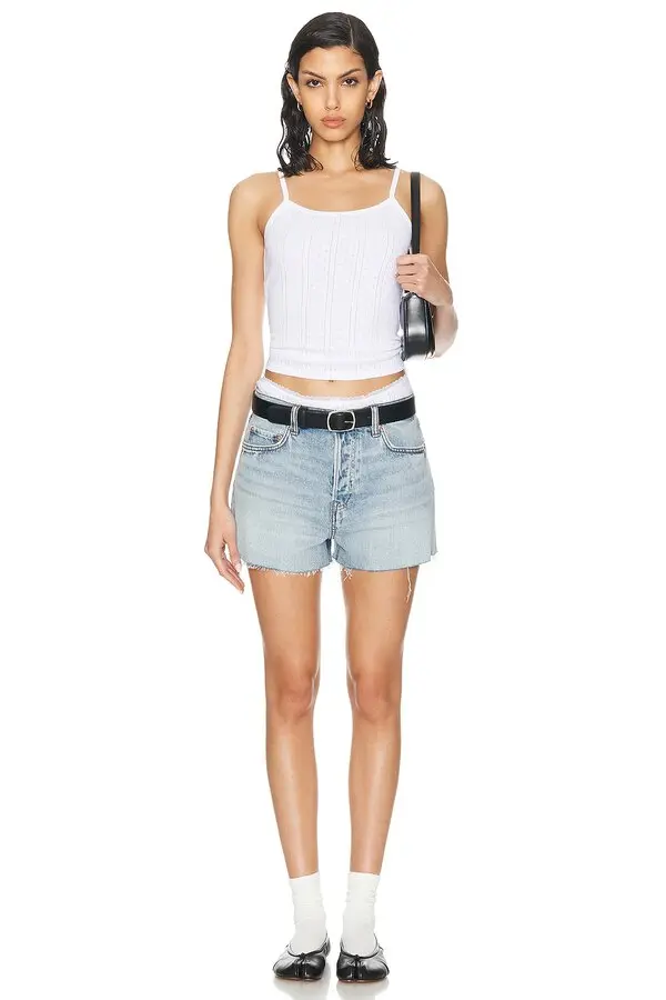 COU COU The Regular Picot Tank Top - White