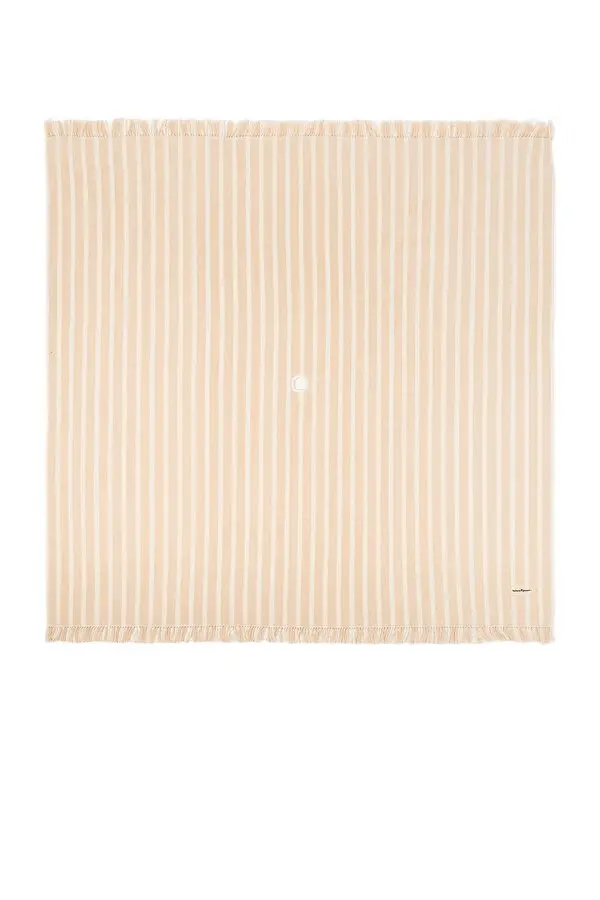 BUSINESS & PLEASURE Beach Blanket In Tan - Monaco Natural Stripe