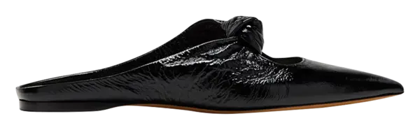 Khaite - Khaite Rowan Crinkle Leather Ballerina Mules