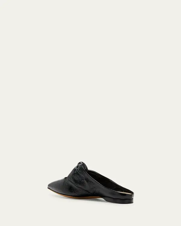 Khaite - Khaite Rowan Crinkle Leather Ballerina Mules