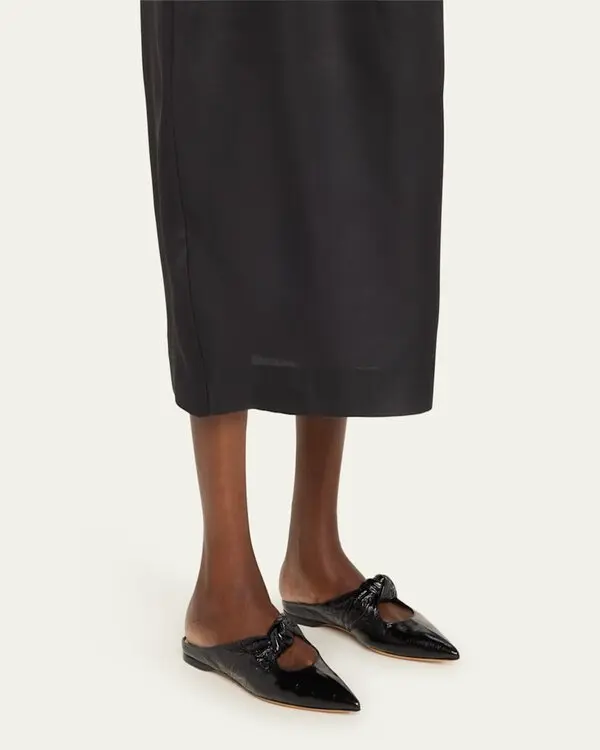 Khaite - Khaite Rowan Crinkle Leather Ballerina Mules