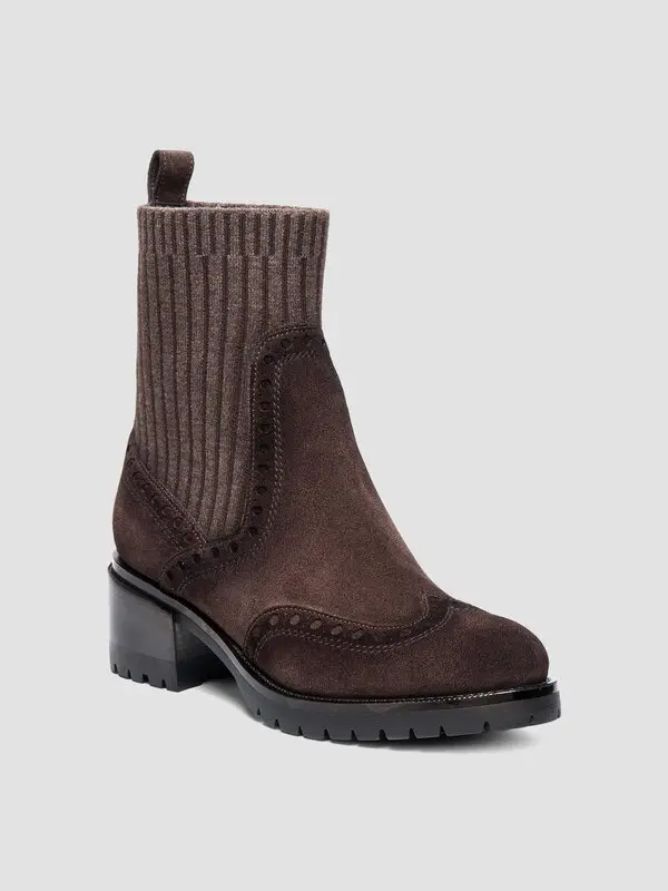Santoni Brogue-detail Chelsea Booties - Brown