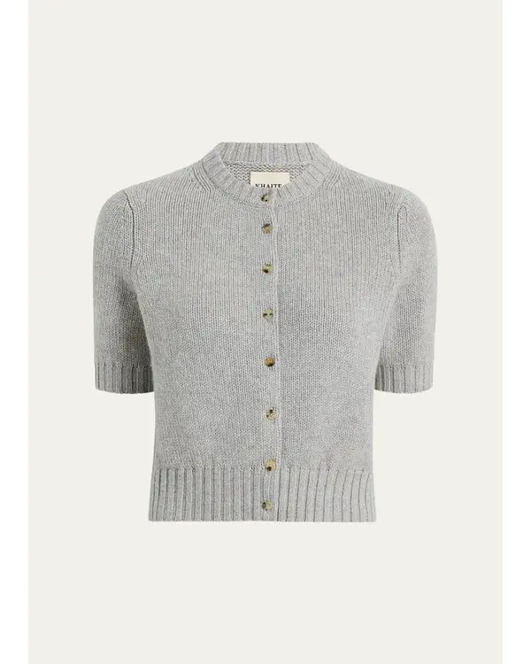 Khaite Nora Cashmere Knit Cardigan - Biscotti