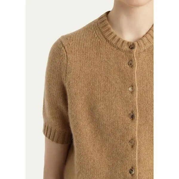 Khaite Nora Cashmere Knit Cardigan - Biscotti
