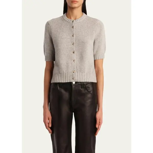 Khaite Nora Cashmere Knit Cardigan - Biscotti