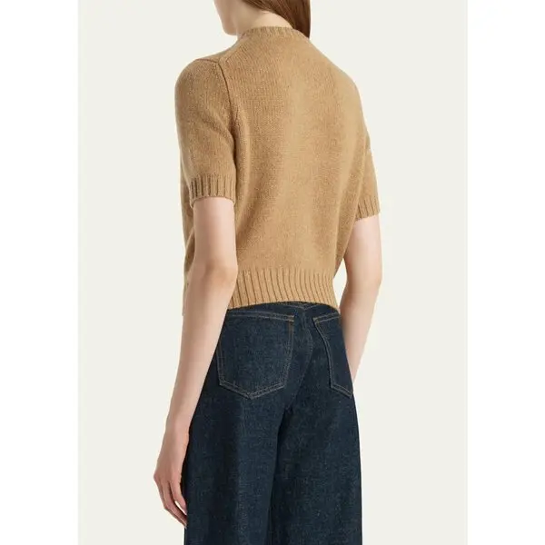 Khaite Nora Cashmere Knit Cardigan - Biscotti