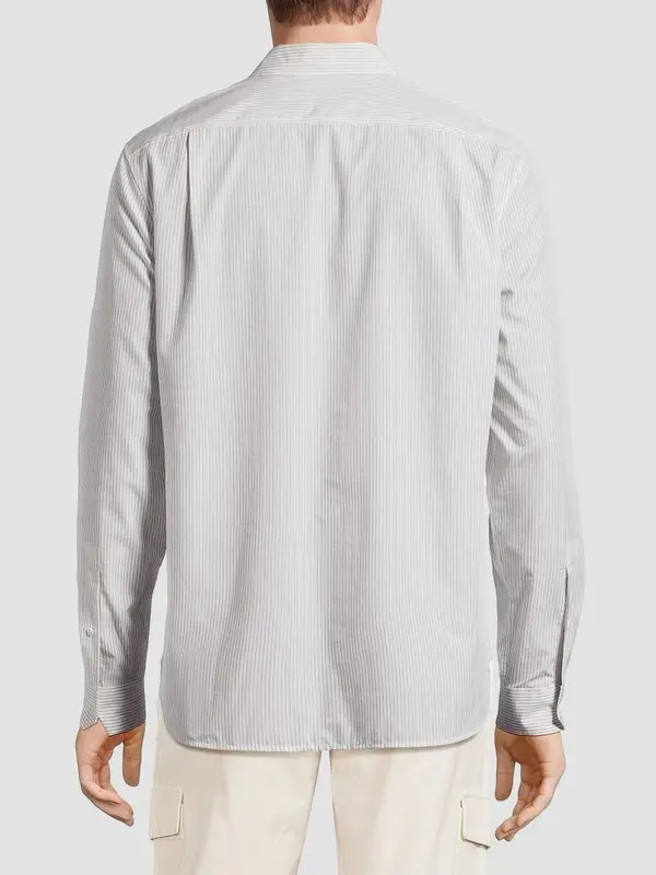 Vince Pinstriped Cotton-blend Button-front Shirt