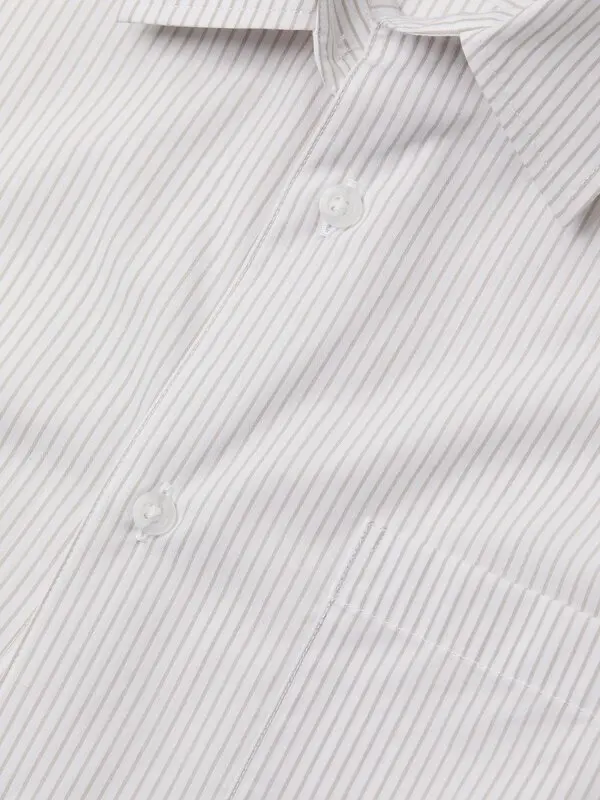 Vince Pinstriped Cotton-blend Button-front Shirt