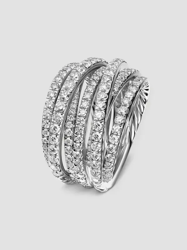 David Yurman Pavé Crossover Ring In 18k - Diamond