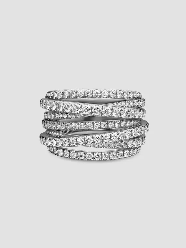 David Yurman Pavé Crossover Ring In 18k - Diamond