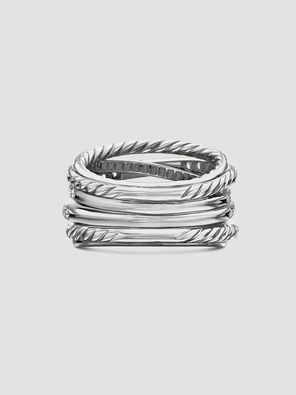 David Yurman Pavé Crossover Ring In 18k - Diamond